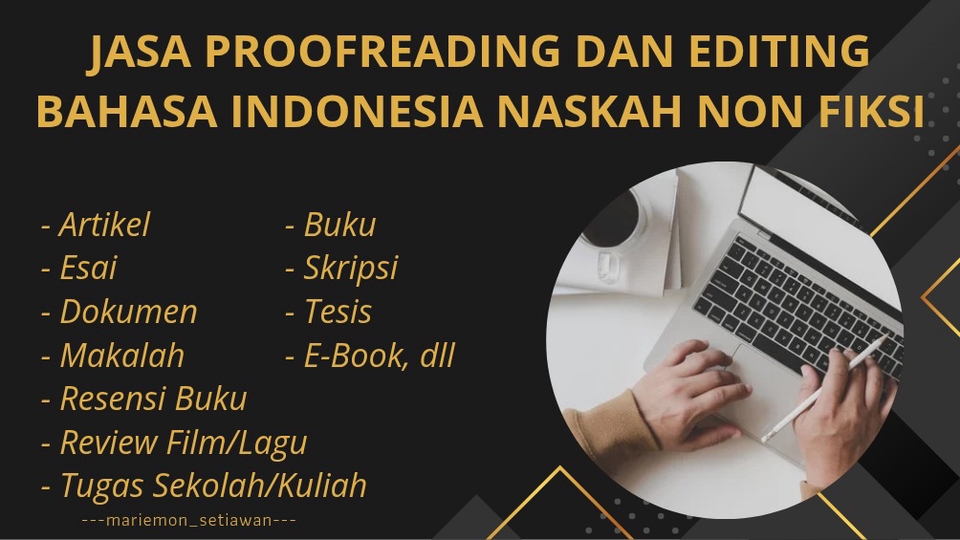 Jasa Proofreading dan Editing Bahasa Indonesia Naskah Non Fiksi (Artikel, Tugas, Esai, Skripsi, dll)