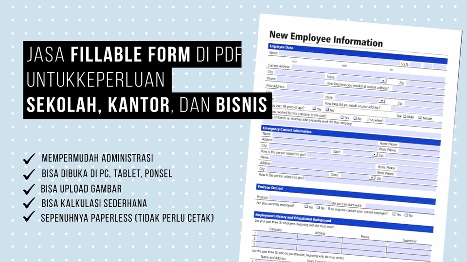 Jasa Pembuatan Formulir PDF yang bisa diisi langsung (Fillable Form)