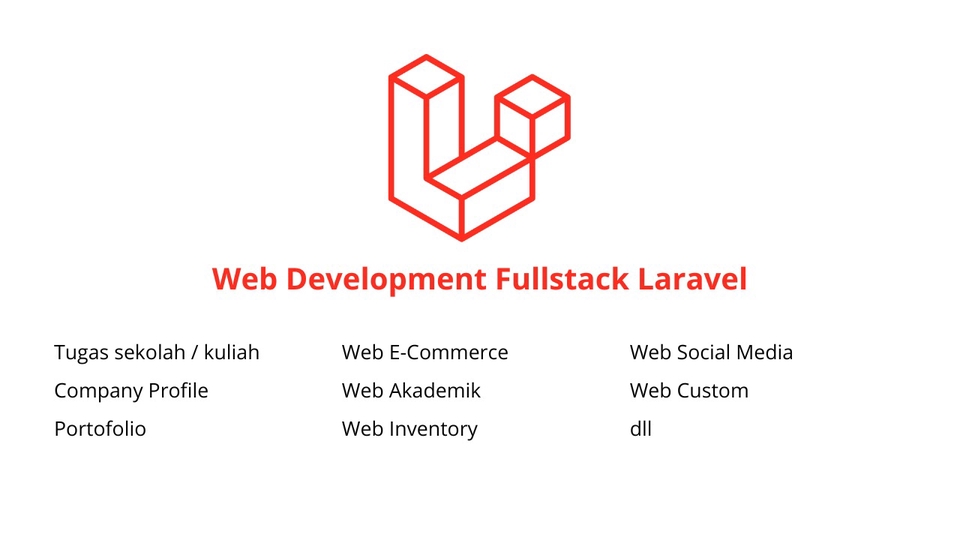 Web Development Fullstack Laravel - Pembuatan Website Sistem Informasi, E-Commerce, Akademik, dll