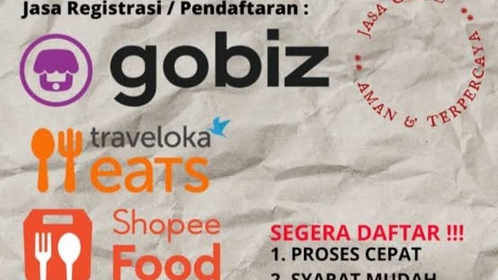 Jasa konsultasi pembuatan akun gofood, grabfood and shopefood