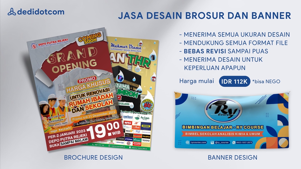 JASA PEMBUATAN DESAIN BANNER, BROSUR, STORY DAN FEED MEDIA SOSIAL