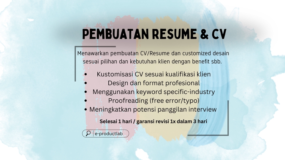 Jasa Custom CV/Resume Profesional (English/Indonesian)