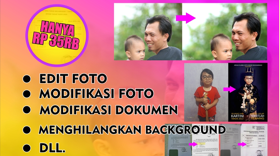 Edit foto segala kondisi dan permintaan
