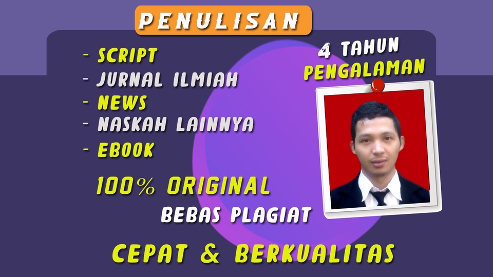 PENULISAN SCRIPT/ARTIKEL/EBOOK/NEWS/JURNAL