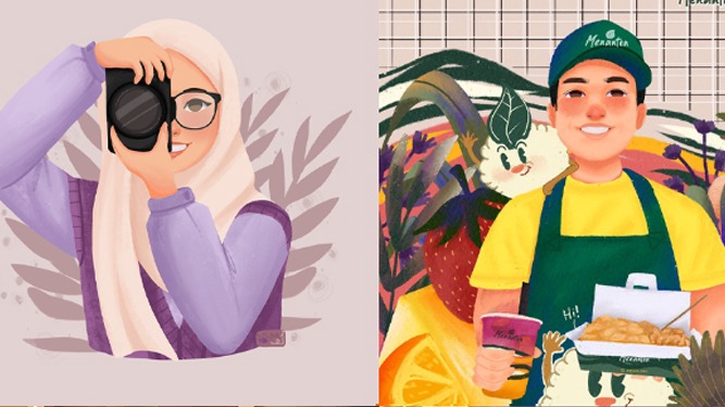 Ilustrasi Portrait/karakter (bust up, half body, full body)