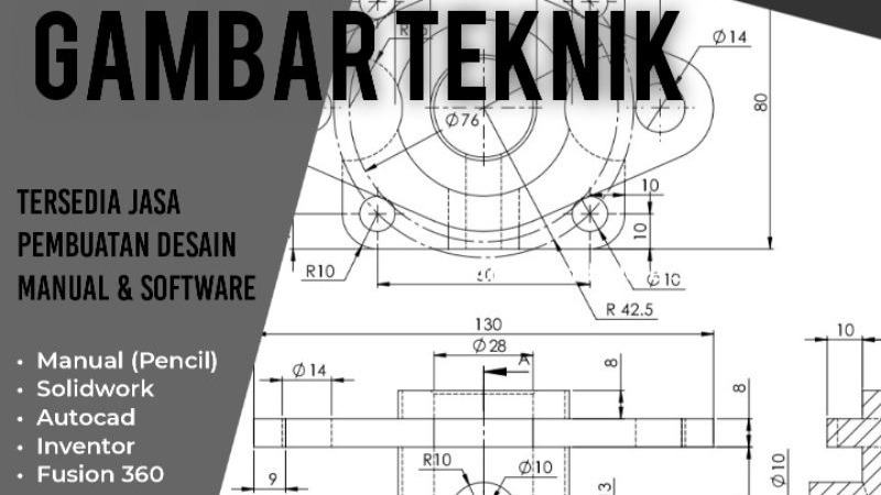 Membuat desain CAD/ gambar Teknik