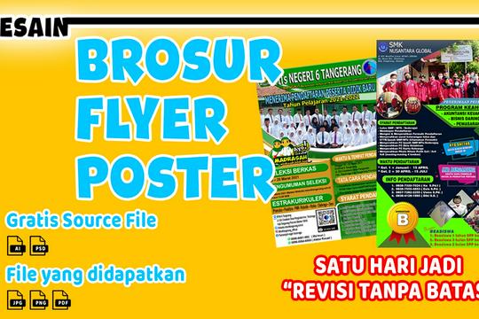 Desain Brosur, Flyer, Poster Professional Satu Hari Jadi "REVISI TANPA ...