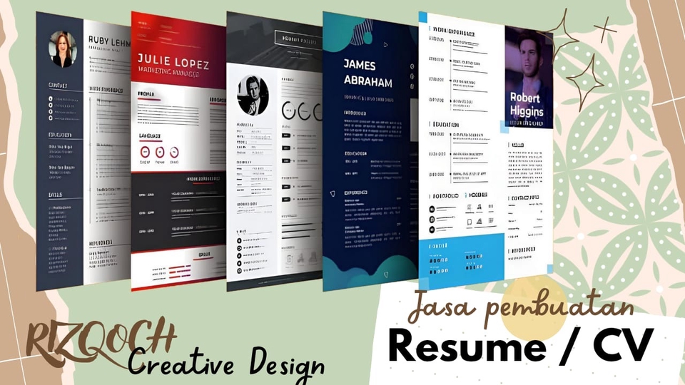 Jasa pembuatan CV / Resume dengan Design kreatif dan modern