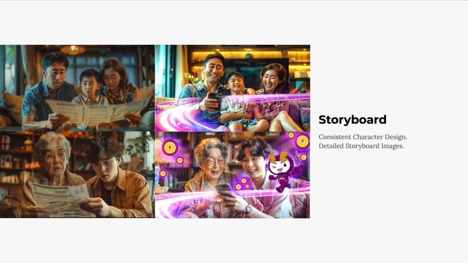 AI Generated Storyboard สตอรี่บอร์ดจากภาพ AI