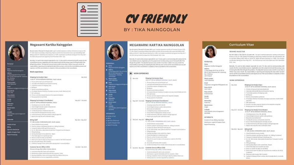Desain template CV yang Menarik