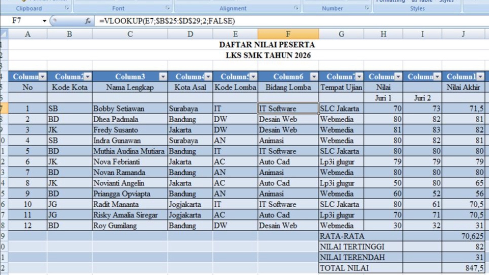 JASA ENTRY DAN OLAH DATA EXCEL (HLOOKUP DAN VLOOKUP JUGA BISA)