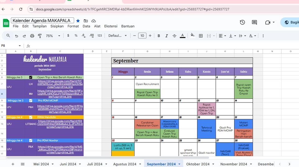 Membuat Kalender Jadwal Kegiatan