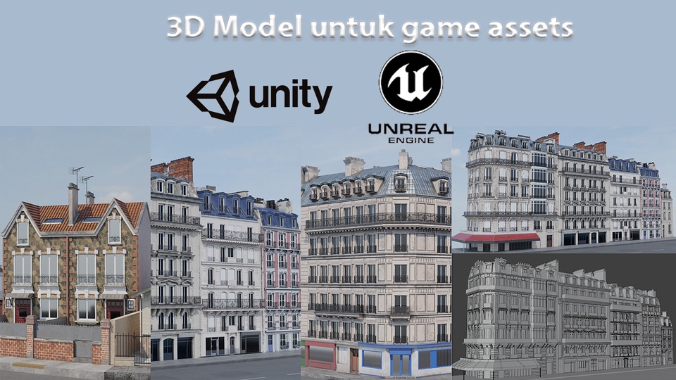 3D environment untuk kebutuhan game assets di Unity dan Unreal