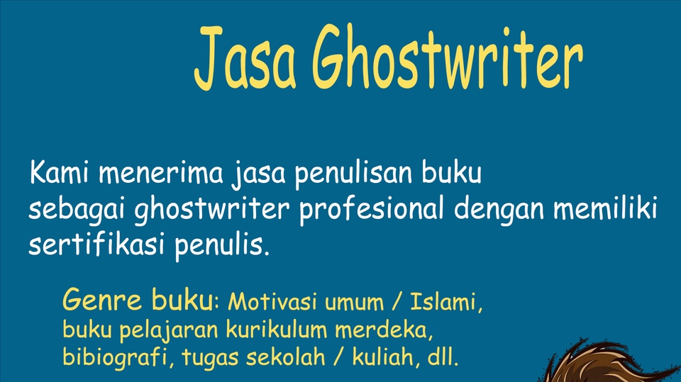 Ghost Writer Buku Fiksi dan Nonfiksi