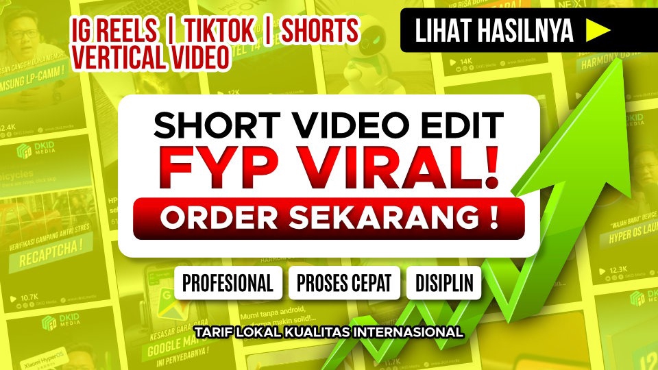 Video FYP Tiktok Reels, Youtube Shorts - 8 Jam Profesional
